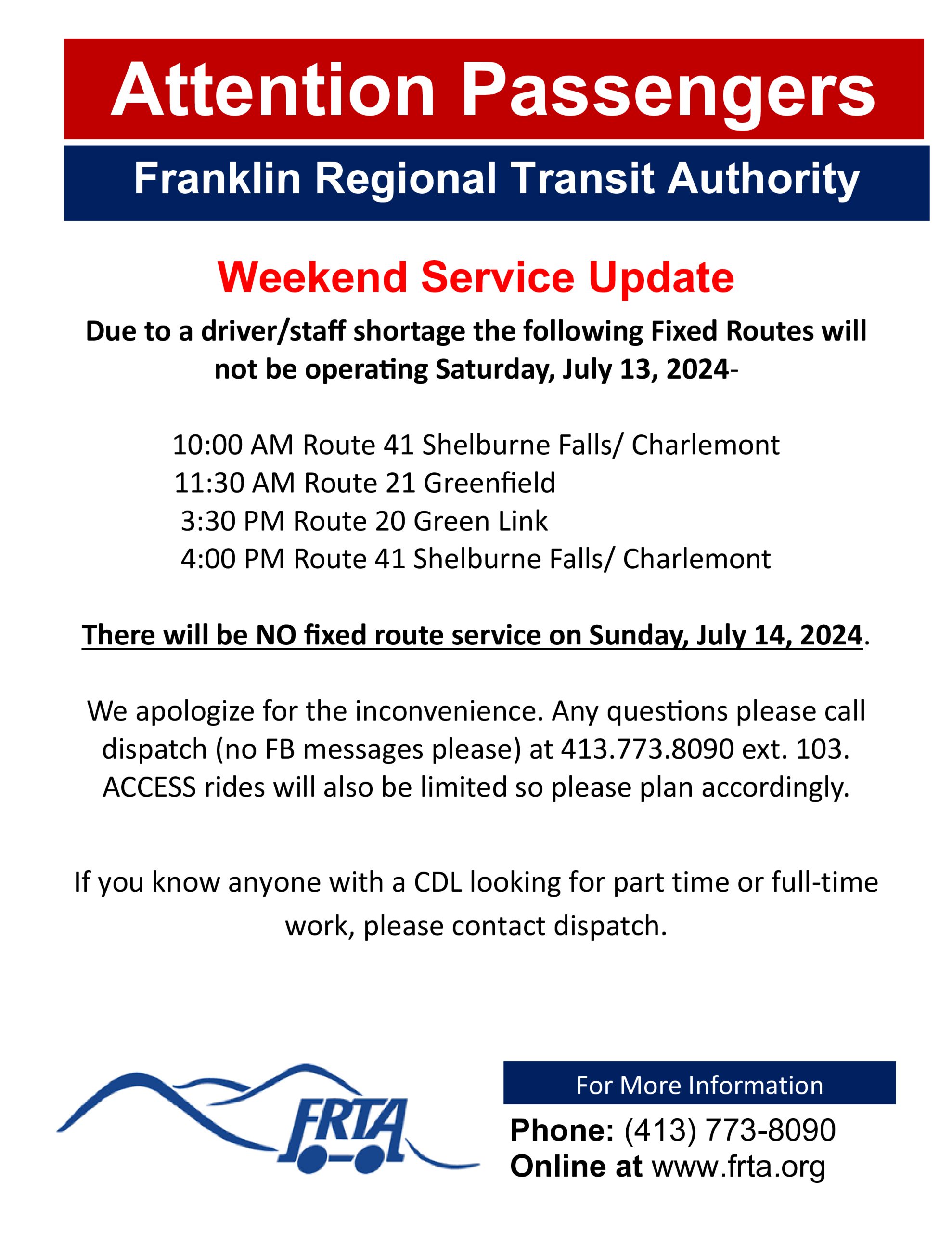 Service Alerts - FRTA